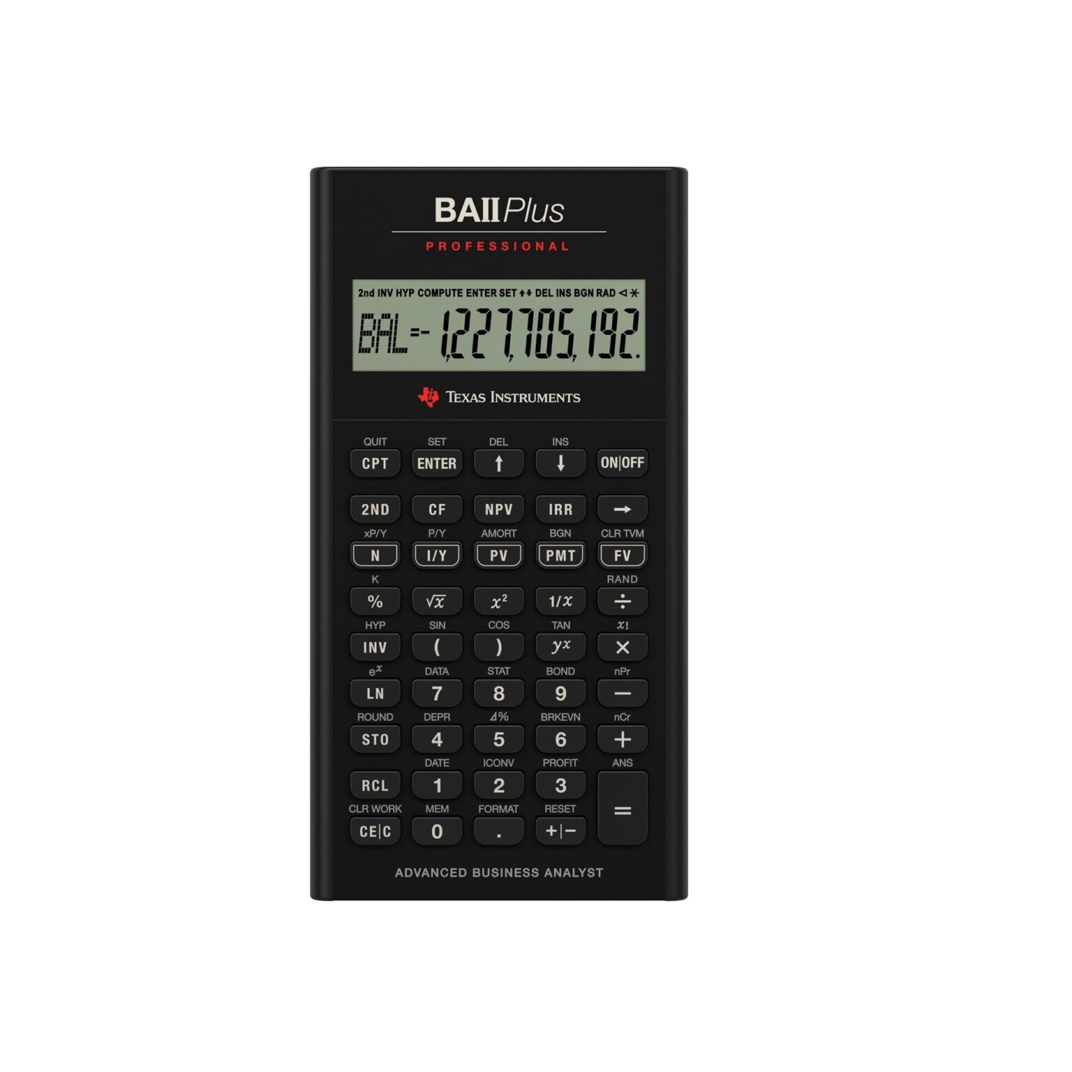BA II PLUS PRO Calculadora Financiera Profesional TEXAS INSTRUMENTS